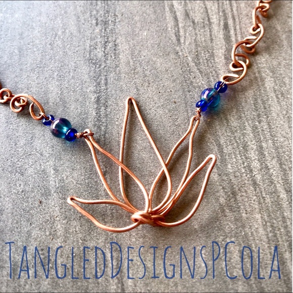 Tangled Designs PCola | Jewelry | Copper Lotus Flower Necklace | Poshmark